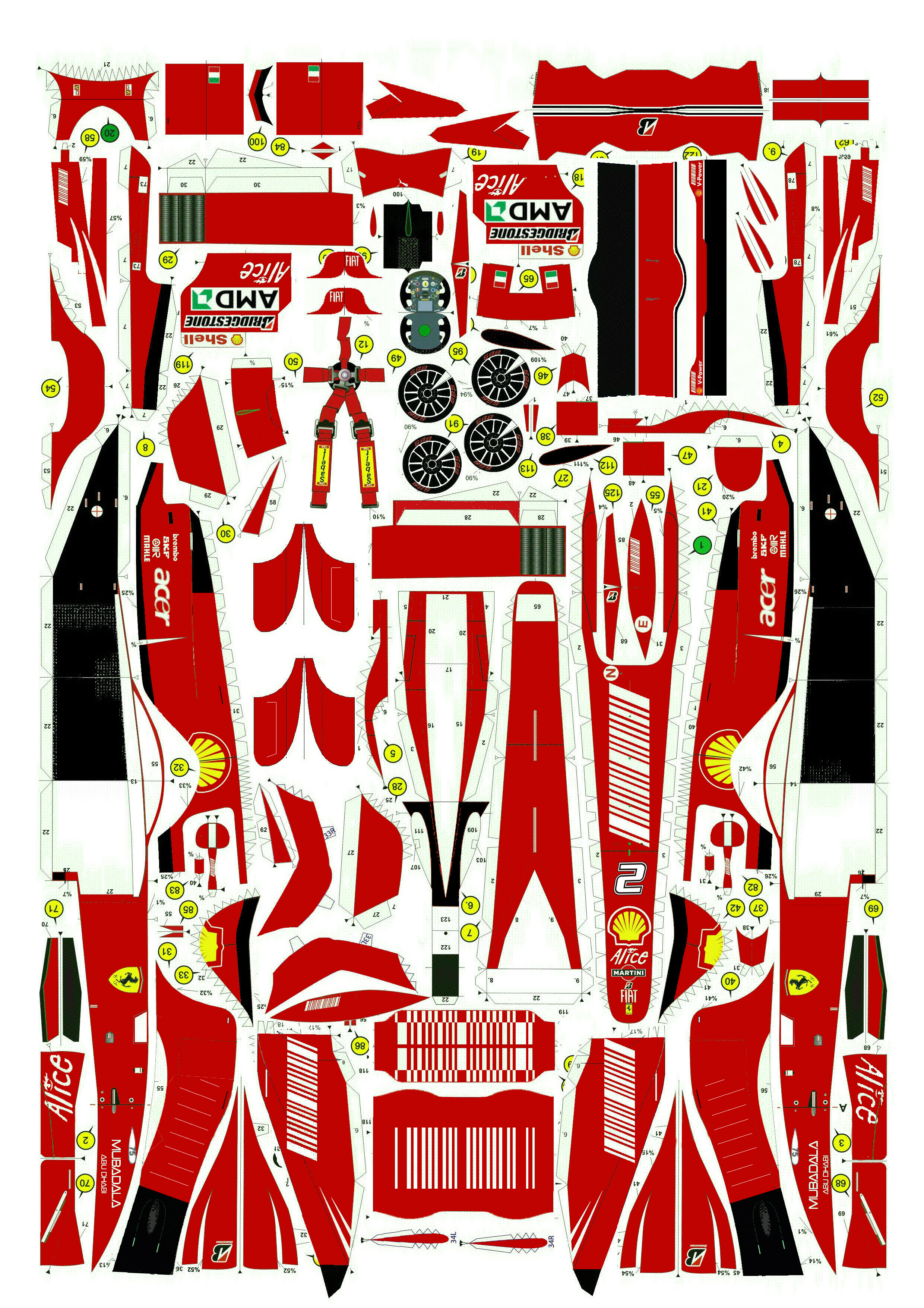 F2008 Felipe Massa올립니다 - 자동차 :: 세계의 종이모형 - 종이모형왕국